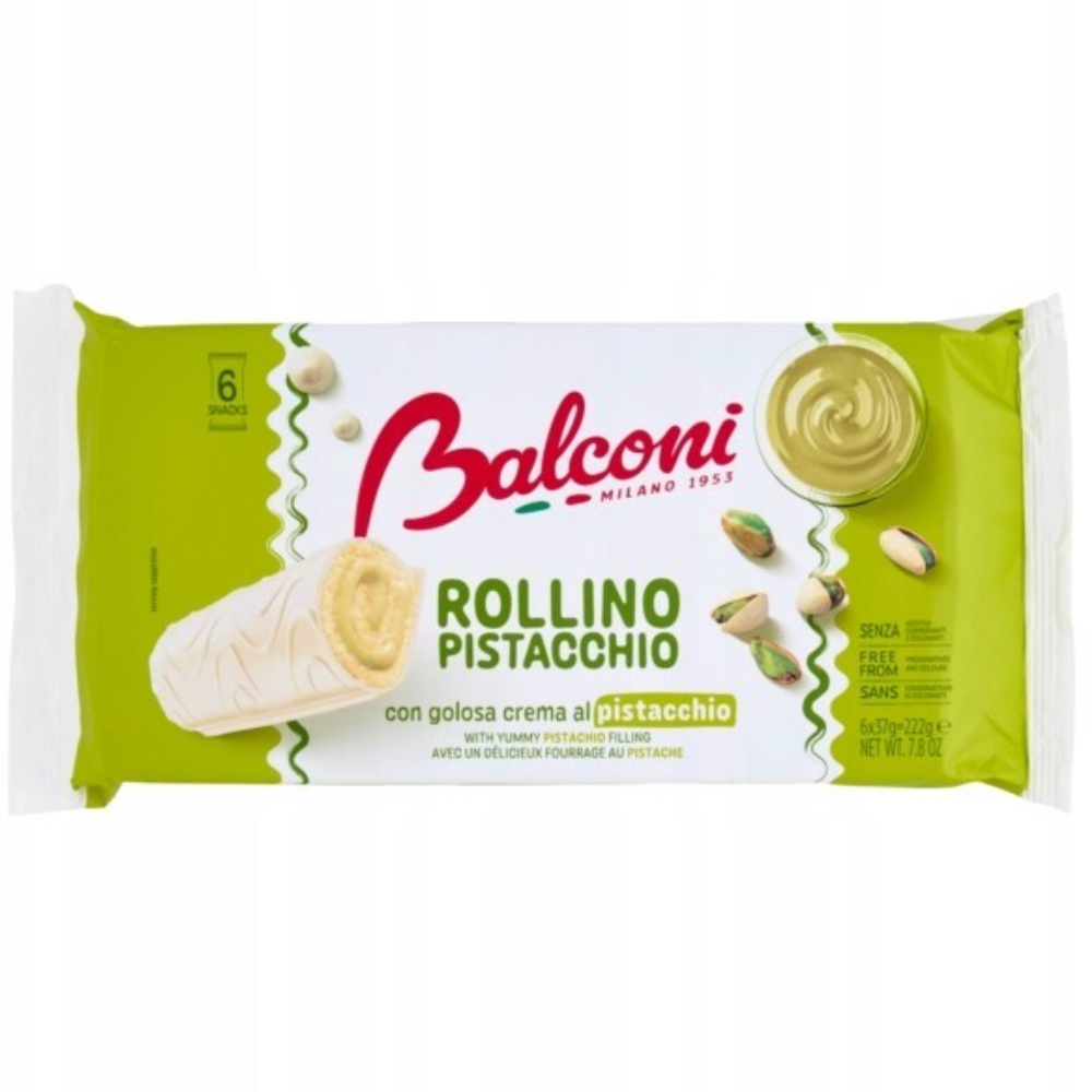 Balconi Rollino Pistacchio Cream & White Chocolate 6's / 222g – Euro ...