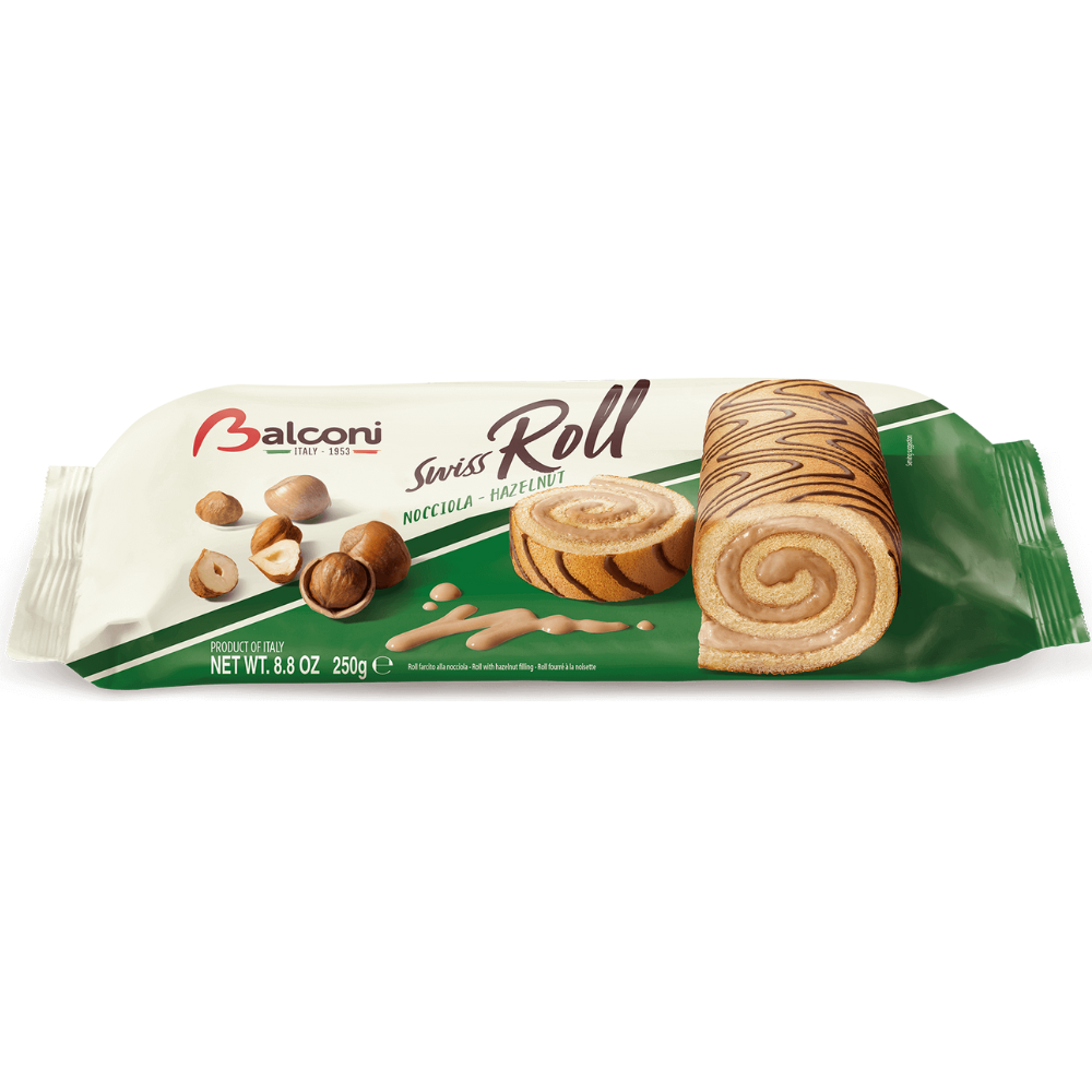 Balconi Swiss Roll Hazelnut Cream Filled Cake -250g – Euro Food Mart