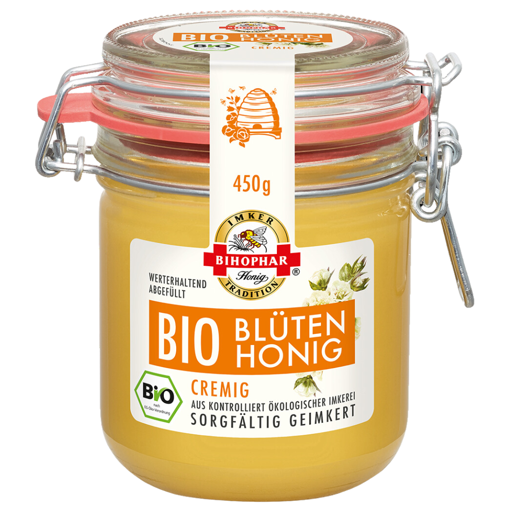 Bihophar Organic Creamy Blossom Honey - 450 g – Euro Food Mart