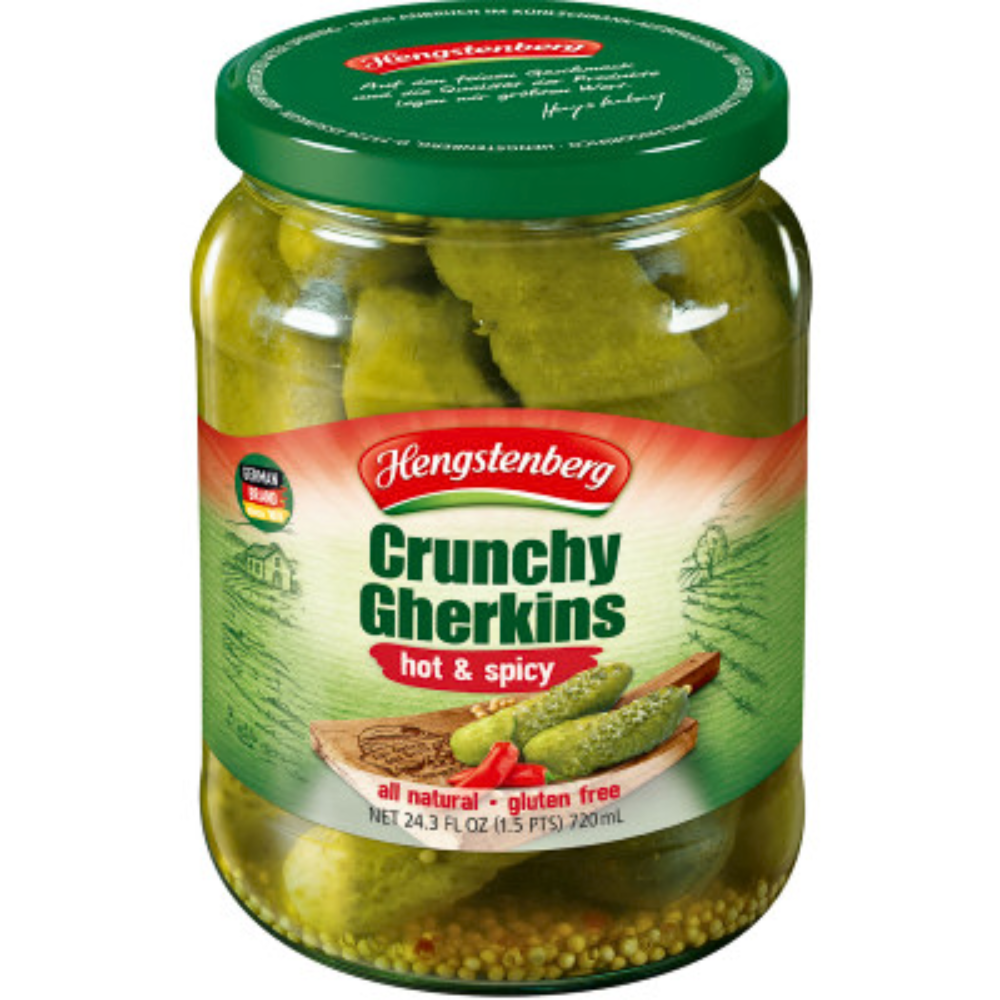 Hengstenberg Crunchy Gherkins Hot & Spicy - 24.3 oz / 720 ml – Euro ...