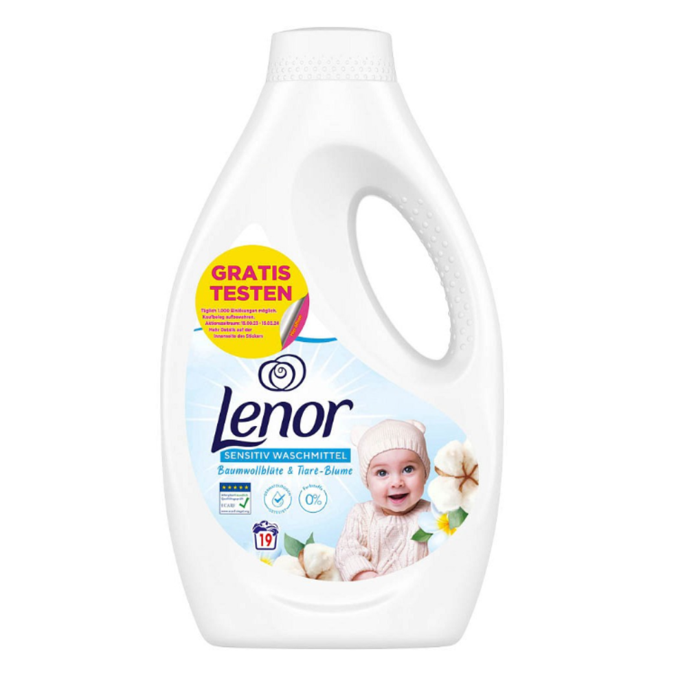 Lenor Sensitive Liquid Detergent -950 ml / 19 WL – Euro Food Mart