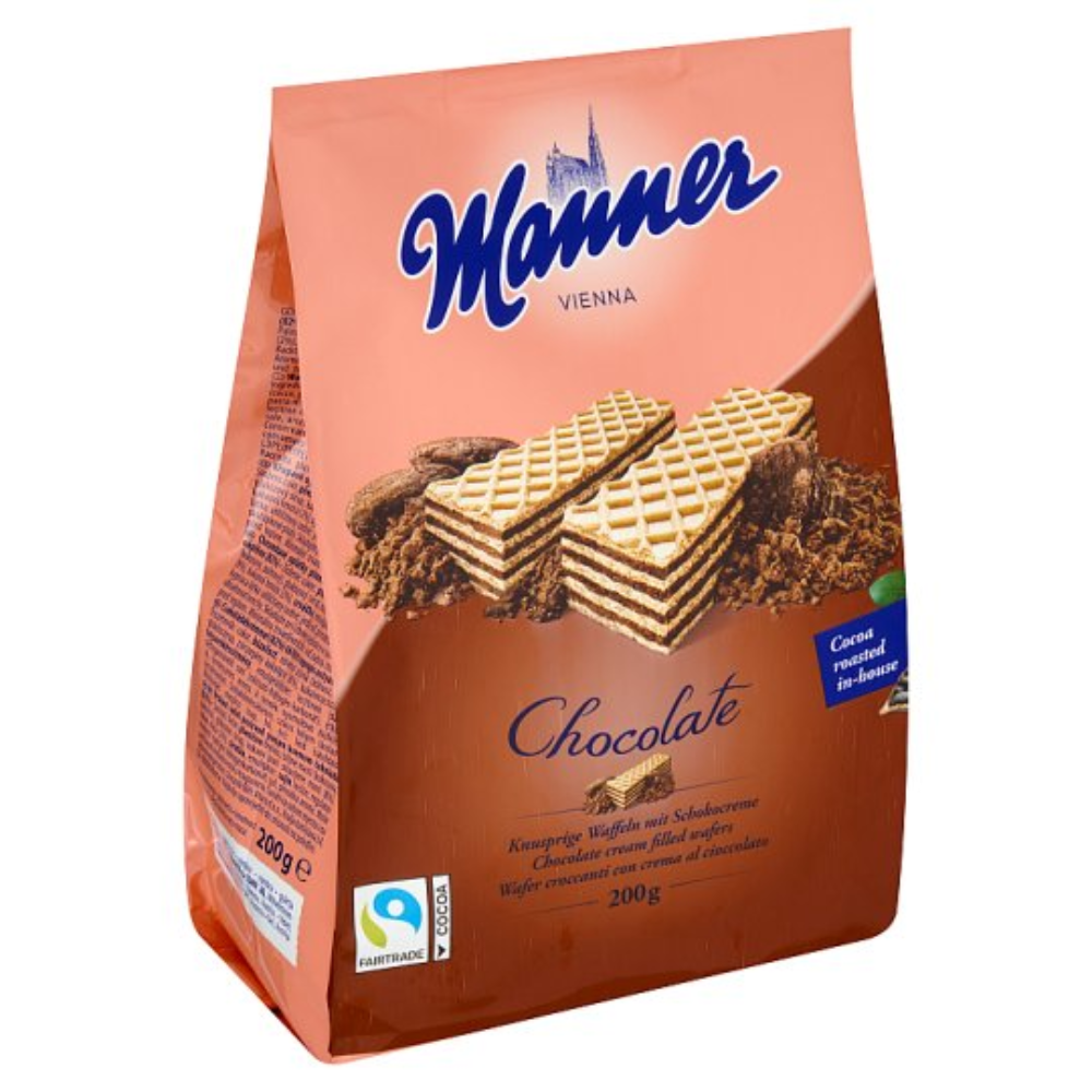Manner Chocolate Cream Filled Wafers - 200 g – Euro Food Mart