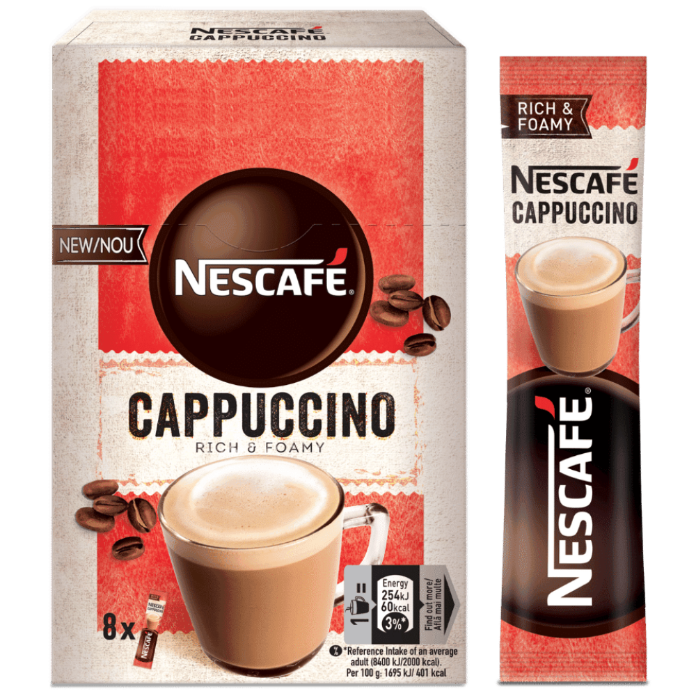 Nescafe Cappuccino Instant Coffee -Box of 8 Pcs ( 120 g ) – Euro Food Mart
